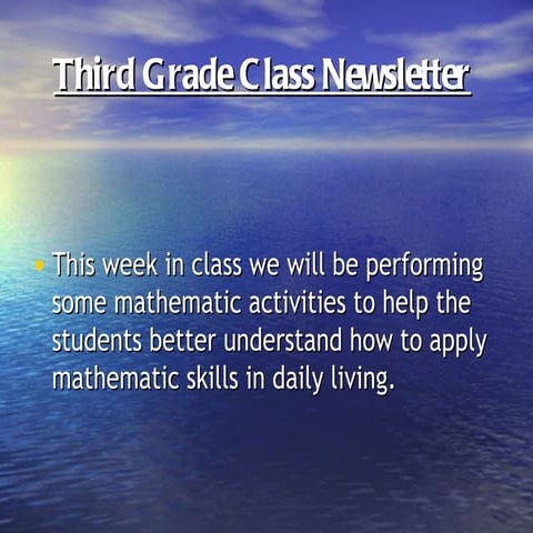 Third grade class newsletter | PPT
