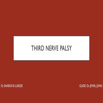 THIRD NERVE PALSY -OPHTHALMOLOGY POST GR | PPTX