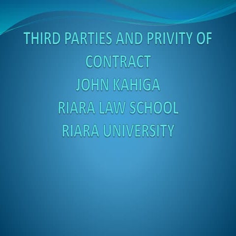 Third party privity and assignment | PPTX