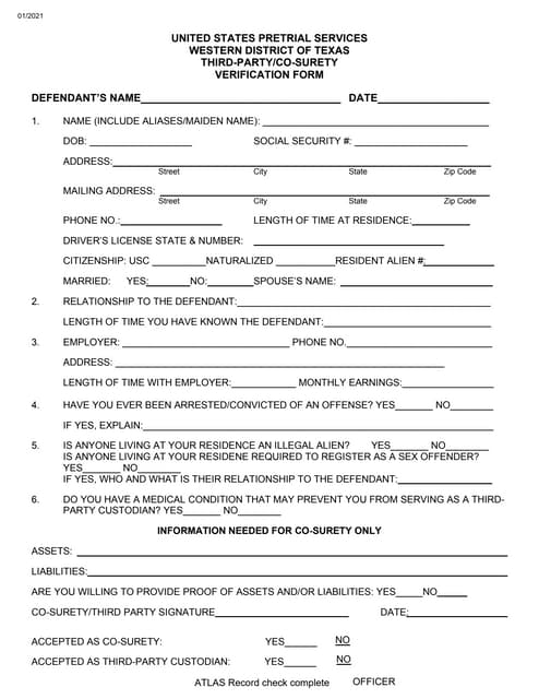 Third Party Verification Form Jan 2021pdf