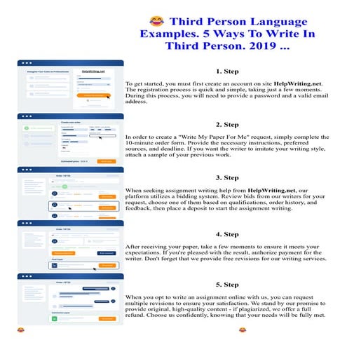 Third Person Language Examples. 5 Ways To Write In Third Person. 2019 ... | PDF | Freelance ...