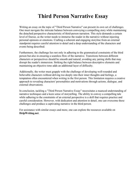 Writing An Essay In Third Person | PDF