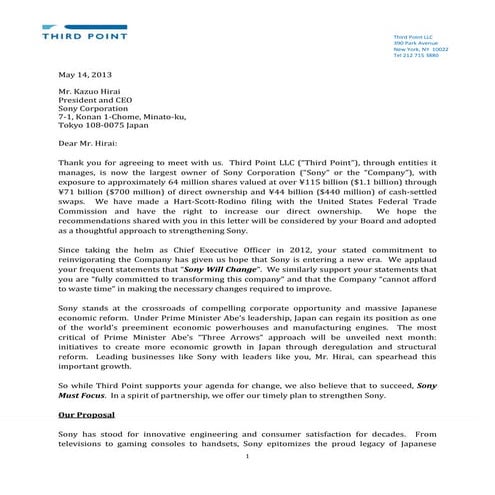 Third point sony letter | PDF