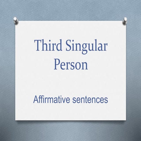 Third singular person | PPTX