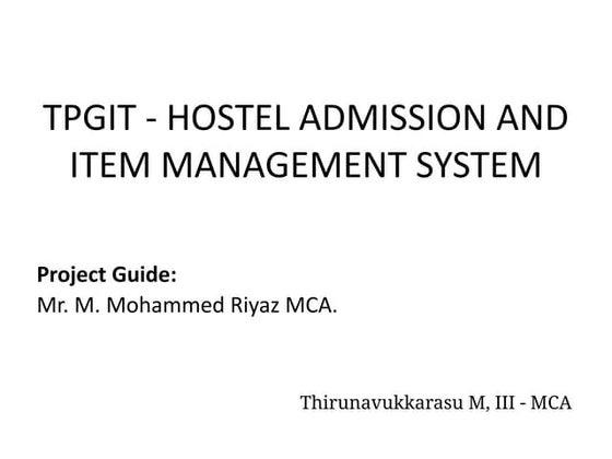 Hostel management project_report | DOCX