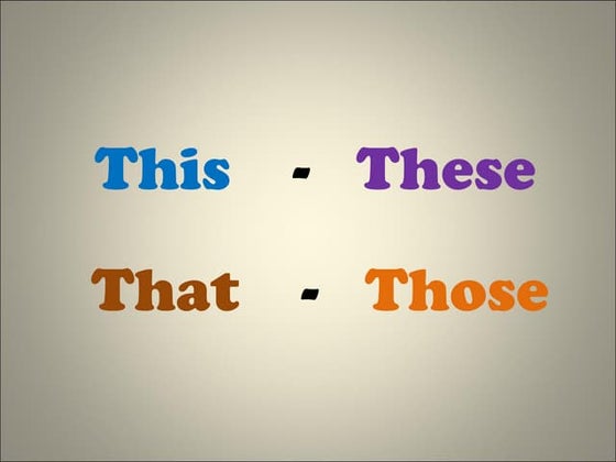 PPT Demonstrative Pronouns (These, this, that, those) | PPTX