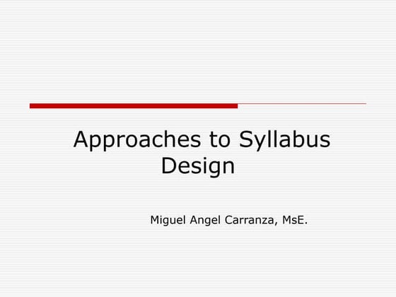 Types of Syllabus | PDF