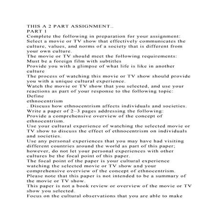 THIS A 2 PART ASSIGNMENT..PART 1Complete the following in prepar.docx
