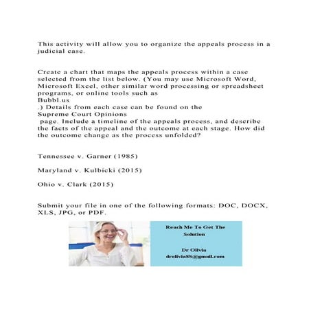 This activity will allow you to organize the appeals process in a .docx ...
