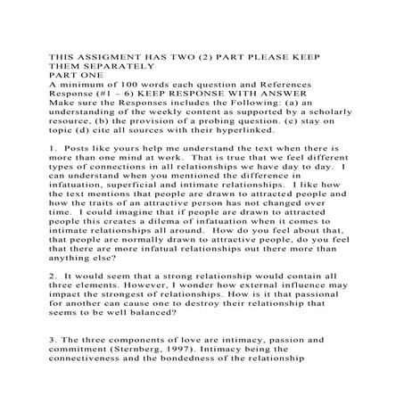 THIS ASSIGMENT HAS TWO (2) PART PLEASE KEEP THEM SEPARATELYPART .docx