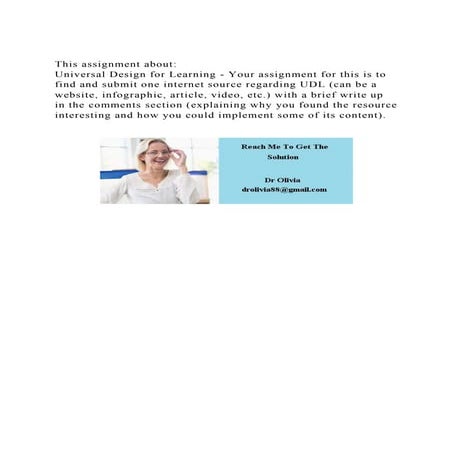 This assignment aboutUniversal Design for Learning - Your assig.docx ...