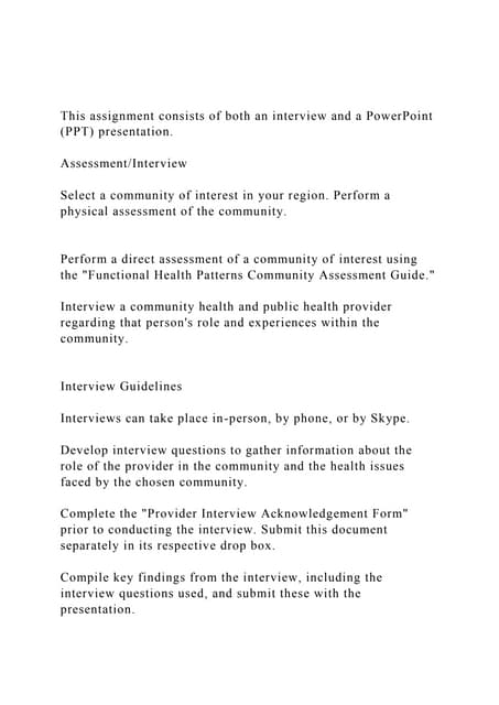 Community Assessment and Analysis Presentation.docx