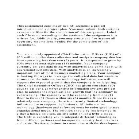 This Assignment Consists Of Two 2 Sections A Project Introddocx 2670