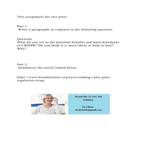 This Assignment Has Two Partspart 1 Write 2 Paragraphs In Docx