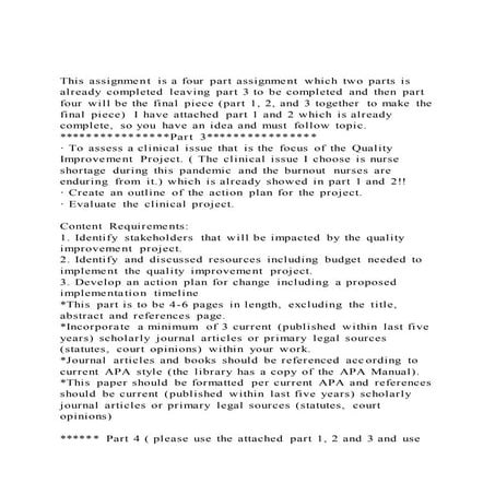 This assignment is a four part assignment which two parts is alr | PDF