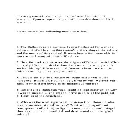 this assignment is due today.....must have done within 8 hours.......docx