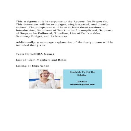 This assignment is in response to the Request for Proposals. Thi.docx