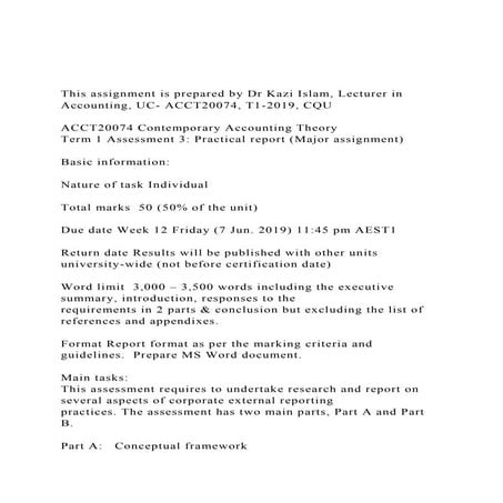 This assignment is prepared by Dr Kazi Islam, Lecturer in Acco.docx