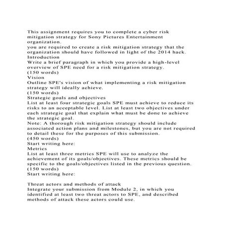 This assignment requires you to complete a cyber risk mitigation s.docx