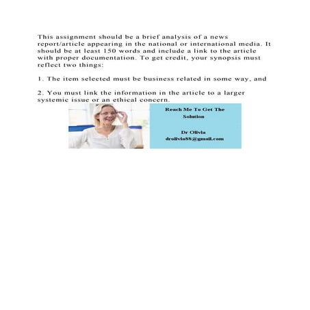 This assignment should be a brief analysis of a news reportarticle .docx