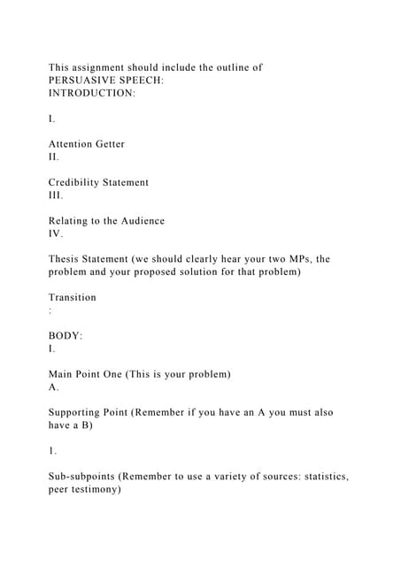Persuasive Preparation Outline (20pts) & Speech Delivery (.docx