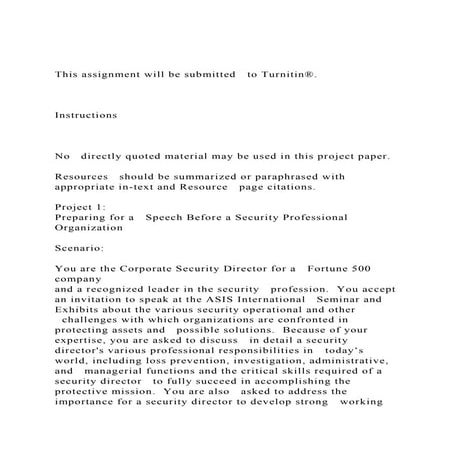 This assignment will be submitted to Turnitin®.Instruc | PDF