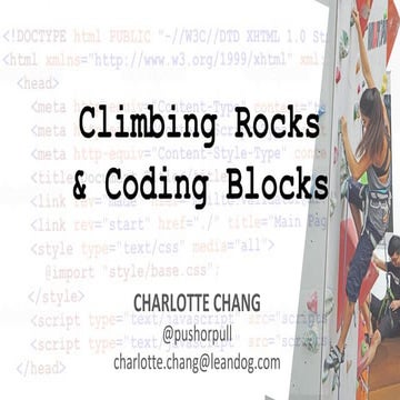 Climbing Rocks & Coding Blocks | PPT