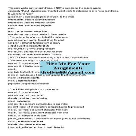 This Code Works Only For Palindrome If Not A Palindrome Thepdf