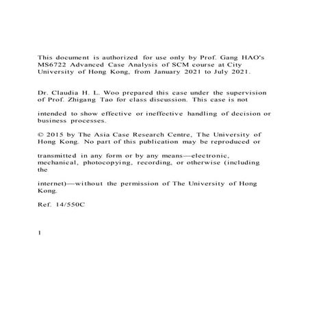 This document is authorized for use only by Prof. Gang HAOs M | DOCX
