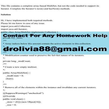 This File Contains A Complete Array Based Multiset But Not The Codepdf 9419