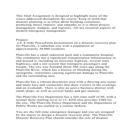 This final Assignment is designed to highlight many of the issues ad.docx