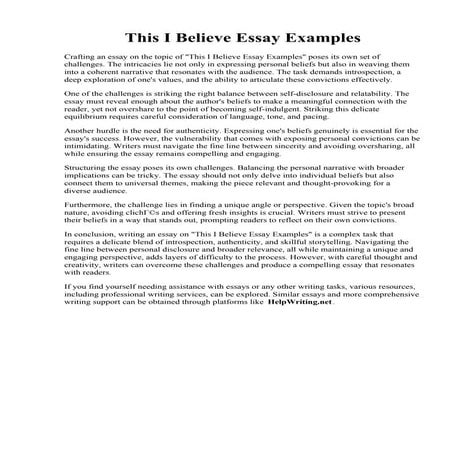 This I Believe Essay Examples. This I Believe: Extraterrestrial Life ...