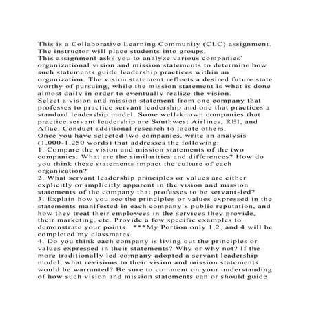 This is a Collaborative Learning Community (CLC) assignment.The | PDF