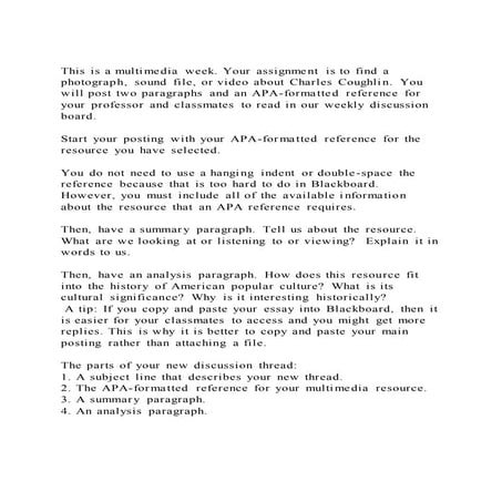 This is a multimedia week. Your assignment is to find a photograph | DOCX