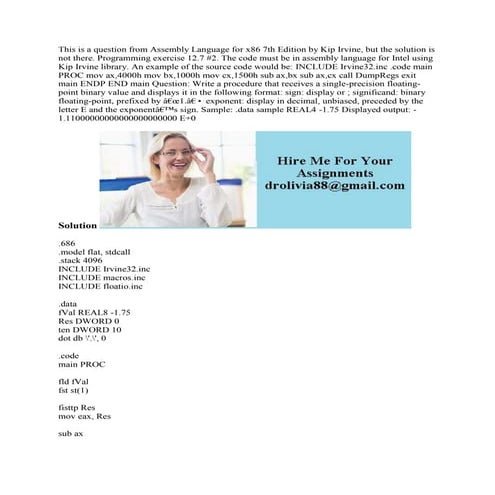 This is a question from Assembly Language for x86 7th Edition by Kip I ...