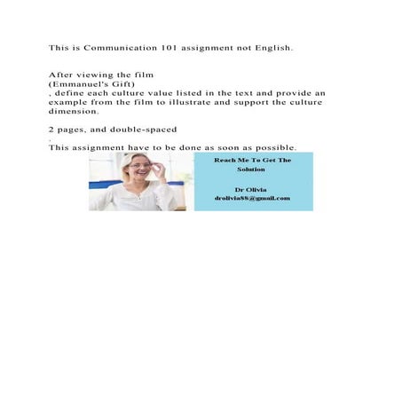 This is Communication 101 assignment not English.After viewing.docx