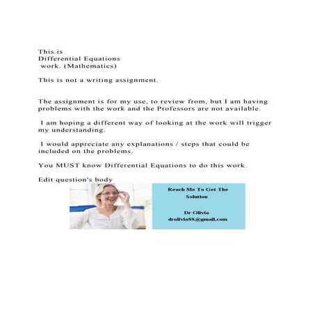 This is Differential Equations work. (Mathematics) Thi | DOCX