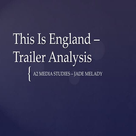 Professional film poster analysis –this is england | PPTX