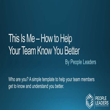 This is me – how to help your team know you better | PPTX | Digital Audio | Computer Software ...