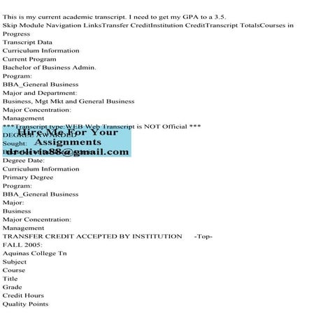 This is my current academic transcript. I need to get my GPA to a 3..pdf