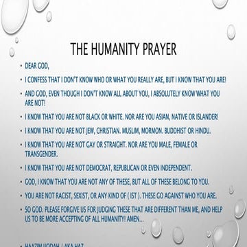 The Prayer For Humanity! | PPT