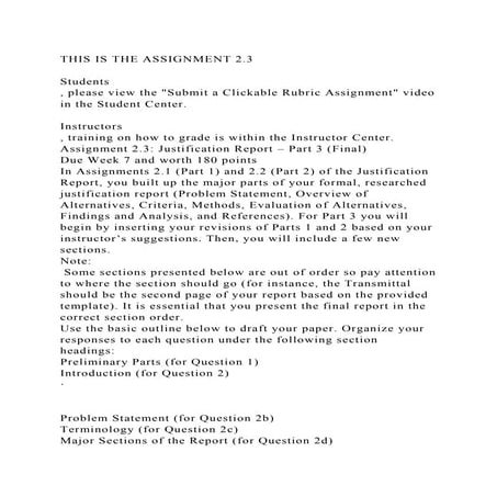 THIS IS THE ASSIGNMENT 2.3Students, please view the Submit a .docx