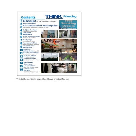 Front cover, DPS and contents page annotations | PPTX