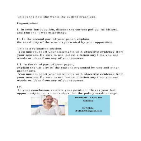 This is the how she wants the outline organized.Organization.docx