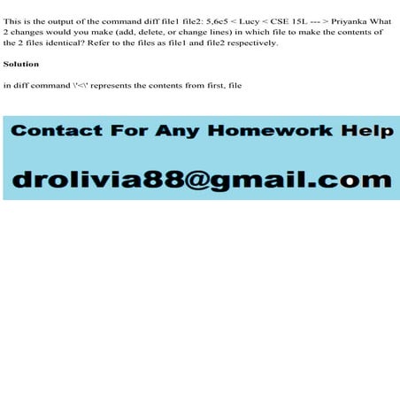 This Is The Output Of The Command Diff File1 File2 56c5 Lucy Cpdf 9673