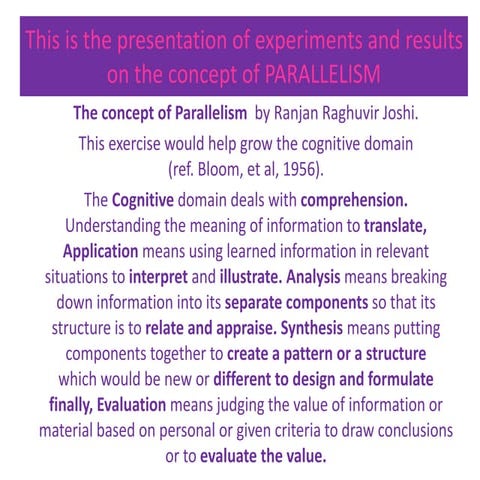 Parallelism Experiments & Results | PPTX | Arts and Crafts | Hobbies ...
