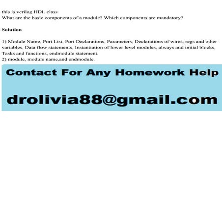 this is verilog HDL classWhat are the basic components of a module.pdf