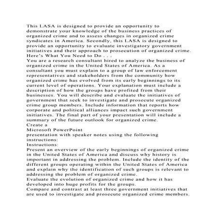 This LASA is designed to provide an opportunity to demonstrate your .docx