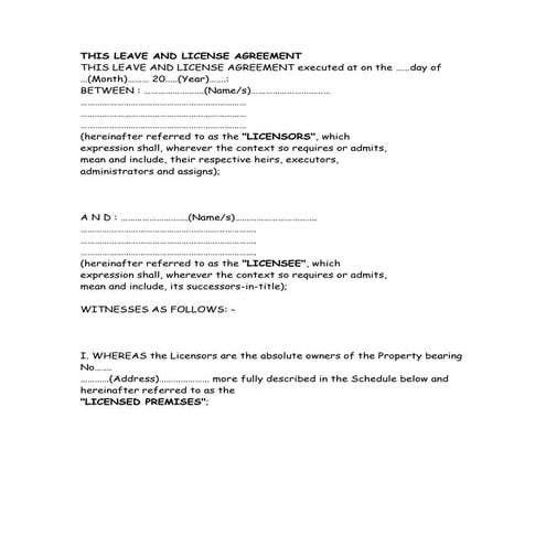 This leave and license agreement | DOCX