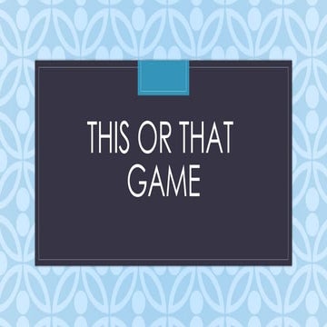 This or that speaking practice for fluency | PPT